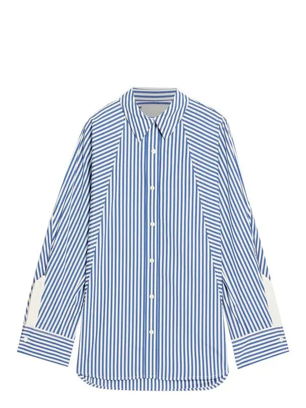3.1 Phillip Lim Striped Cotton And Silk-blend Poplin Shirt - Blue