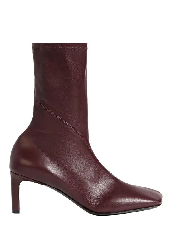 JIL SANDER Leather Sock Boots - Grape
