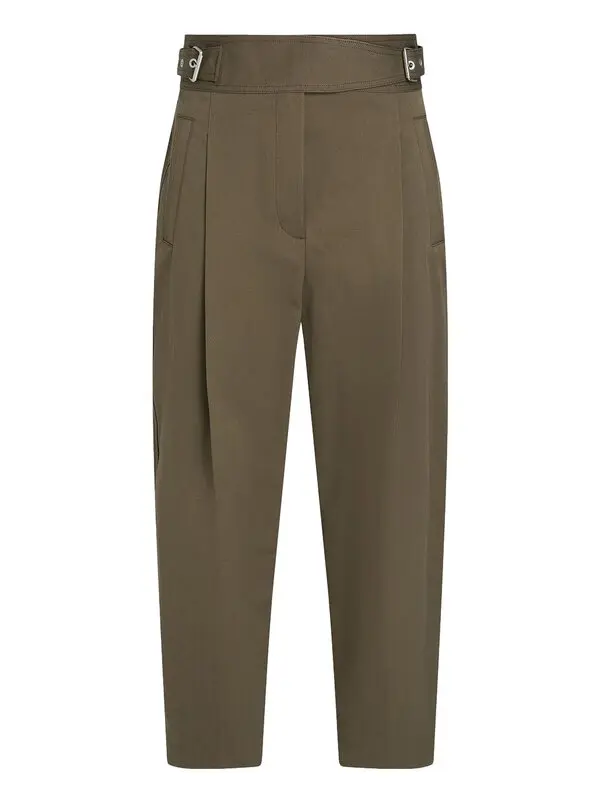 3.1 Phillip Lim Cropped Cotton Tapered Pants - Army Green