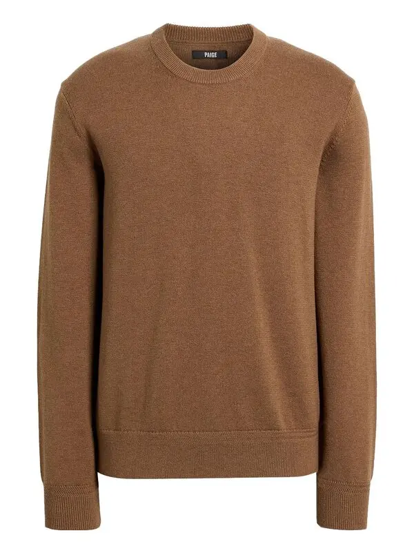 Paige Pershing Merino Wool And Cotton-blend Sweater - Light Brown
