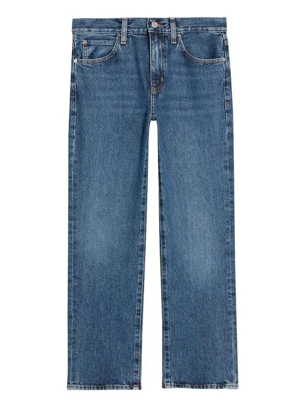 FRAME High-rise Straight-leg Jeans - Mid Denim