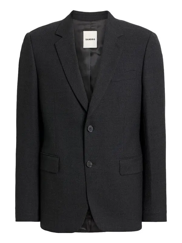 Sandro Grain De Poudre Woolblend Suit Jacket - Charcoal