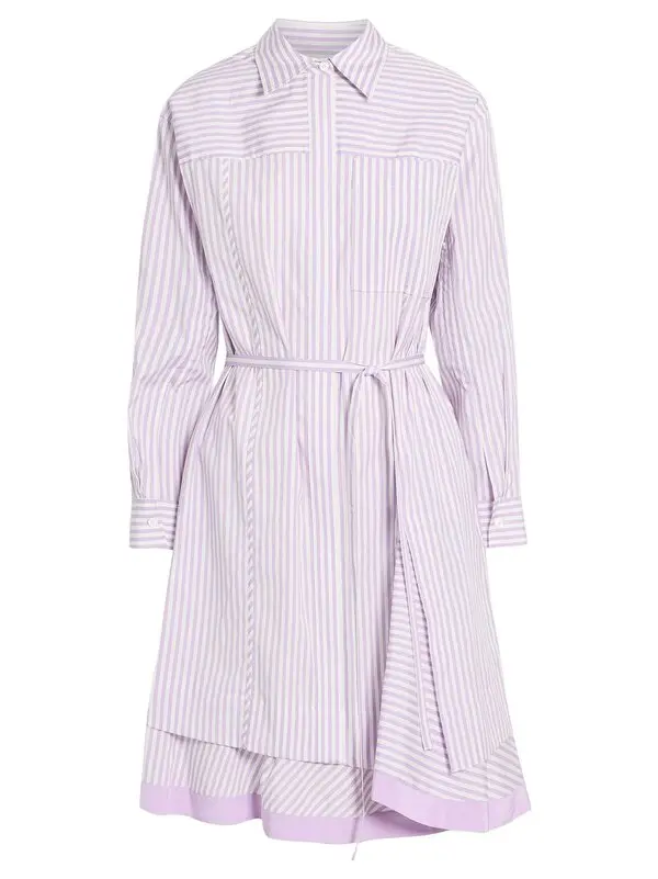 3.1 Phillip Lim Striped Cotton And Silk-blend Poplin Shirt Dress - Lilac