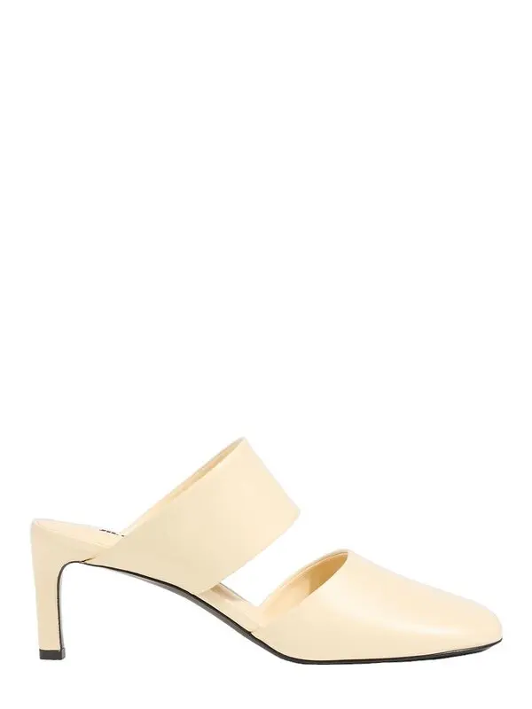 JIL SANDER Leather Mules - Cream