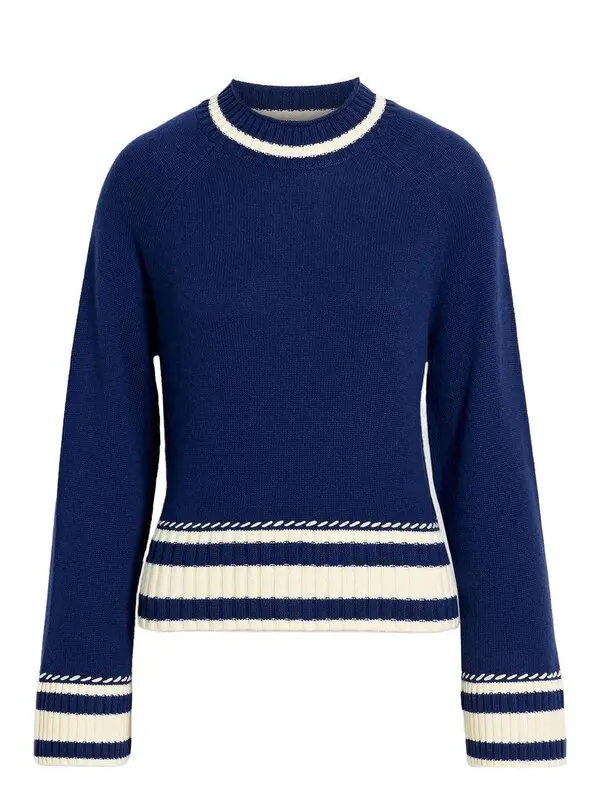 Chinti & Parker Striped Wool And Cashmere-blend Sweater - Royal Blue