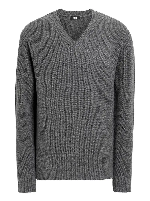 Paige Roth Ribbed Wool Sweater - Dark Gray