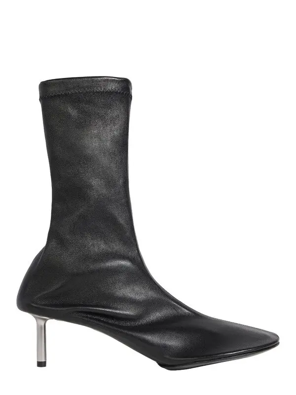 JIL SANDER Leather Sock Boots - Black