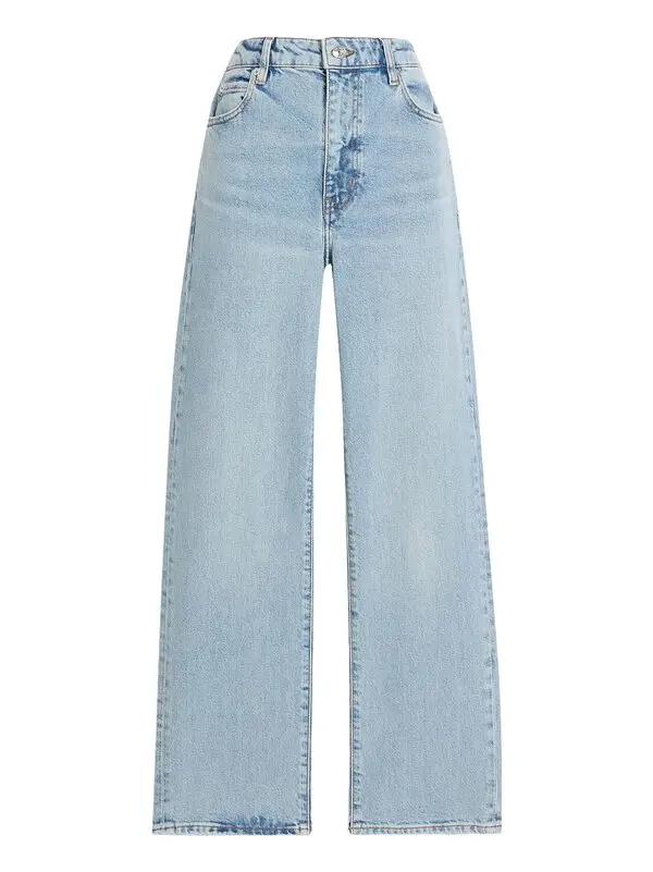FRAME The Pixie Ruler High-rise Straight-leg Jeans - Light Denim