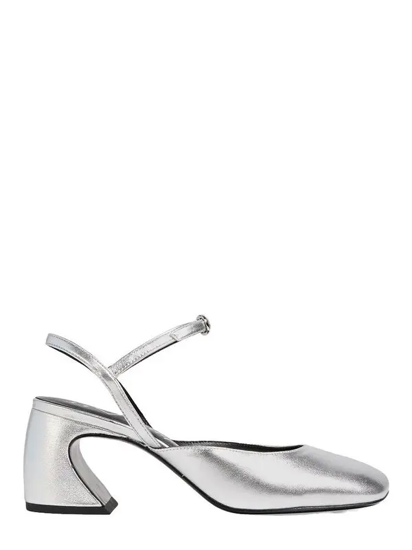 3.1 Phillip Lim Metallic Leather Mary Jane Pumps - Silver