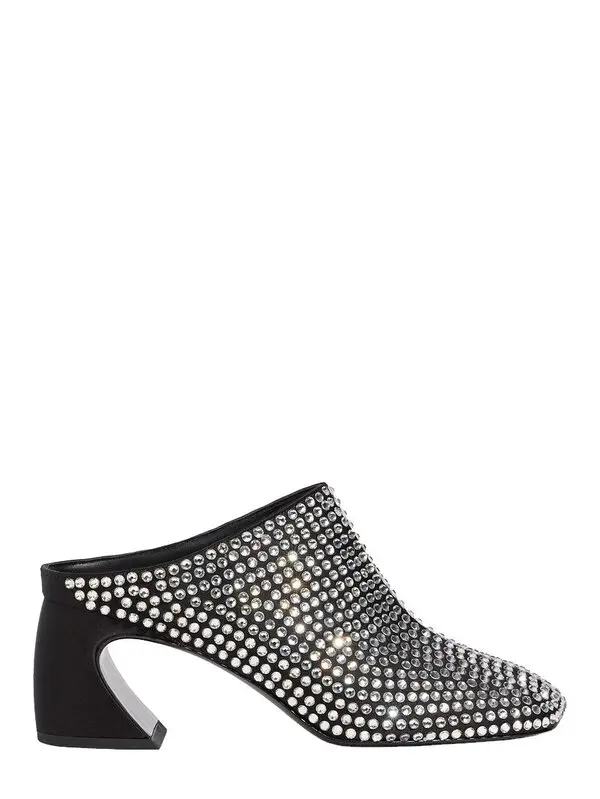 3.1 Phillip Lim Id Crystal-embellished Satin Mules - Black