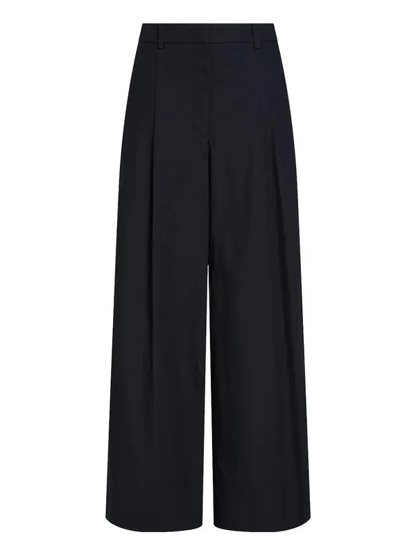 3.1 Phillip Lim Cotton-blend Canvas Wide-leg Pants - Midnight Blue