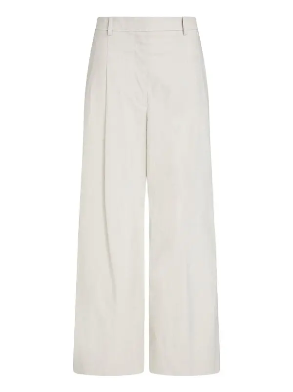 3.1 Phillip Lim Cotton-blend Canvas Wide-leg Pants - Off-white