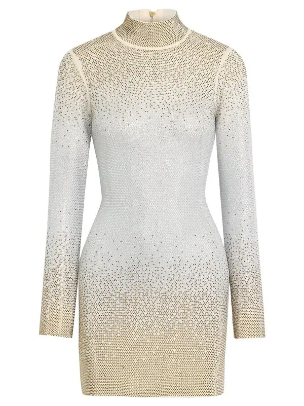Retrofete Anica Crystal-embellished Knitted Mini Dress - Silver