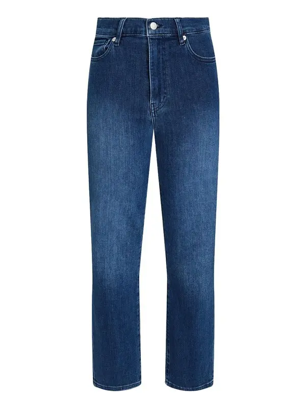 FRAME Le Sleek Straight High-rise Jeans - Dark Denim