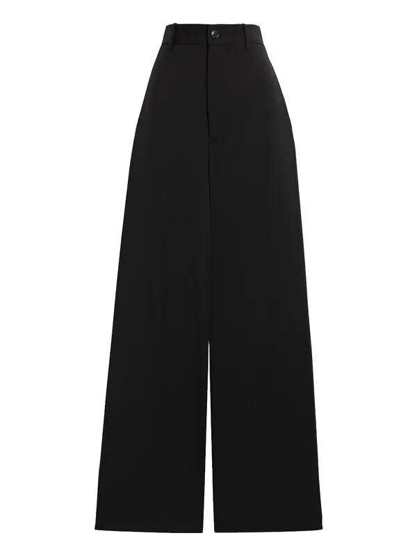 NILI LOTAN Johan Wool-blend Twill Wide-leg Pants - Black