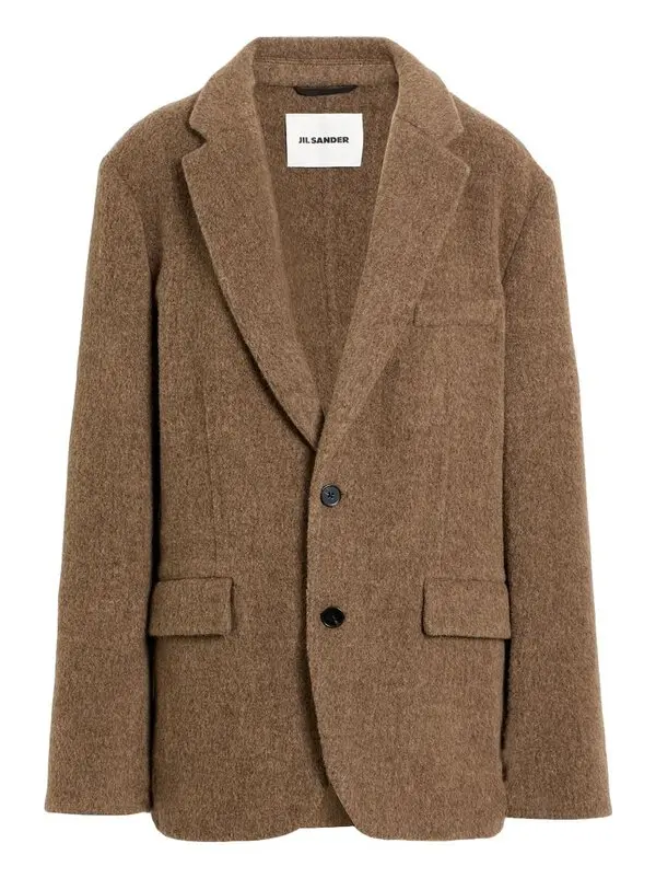 JIL SANDER Brushed Wool-blend Blazer - Brown