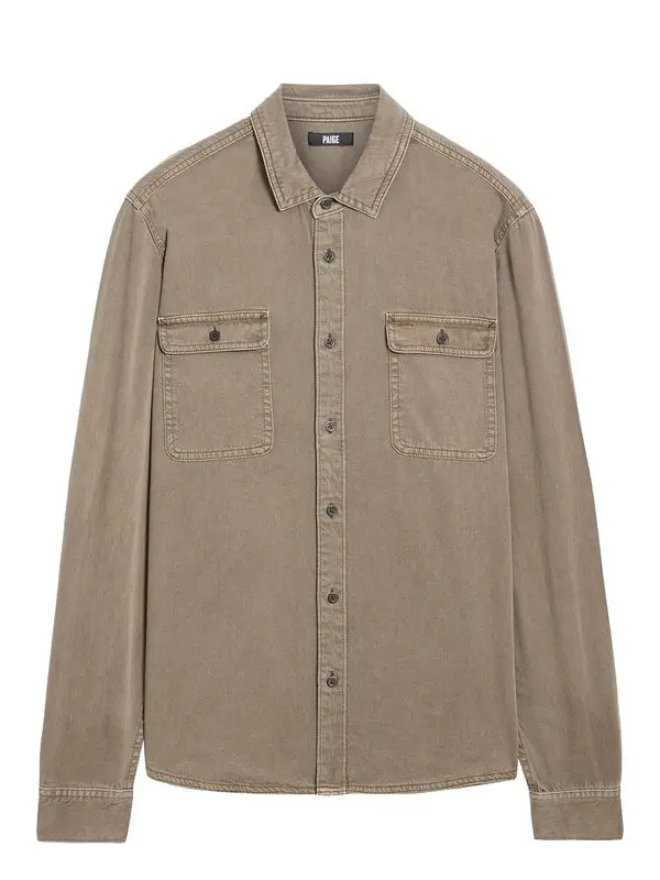 Paige Martin Cotton And Modalblend Twill Shirt - Taupe