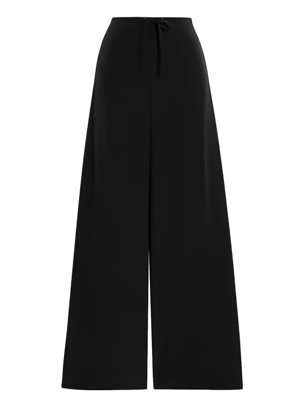 NILI LOTAN Adriel Silk-crepe Wide-leg Pants - Black