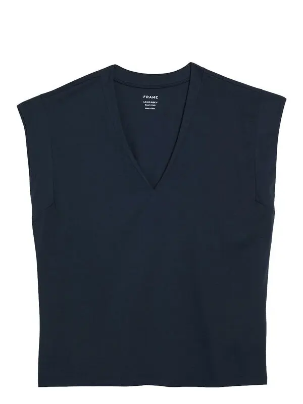 FRAME Le Mid-rise Cotton-jersey T-shirt - Navy