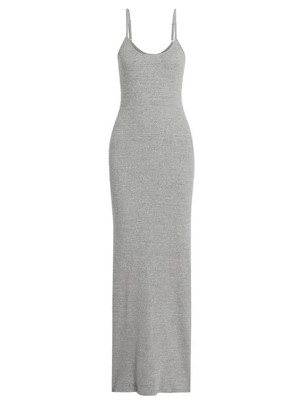 NILI LOTAN Judy Cotton-jersey Maxi Dress - Gray