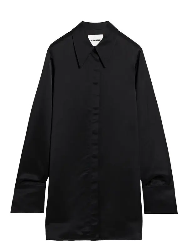 JIL SANDER Cuproblend Satin Shirt - Black