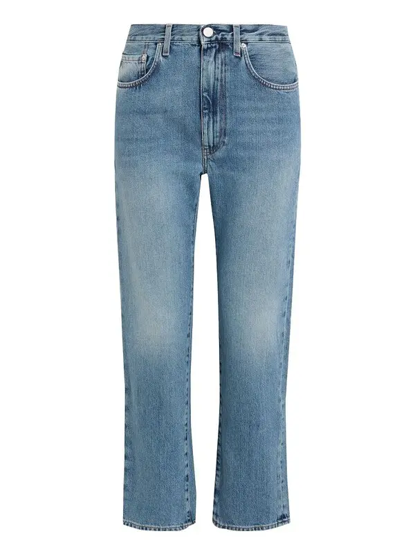 TOTEME High-rise Straight-leg Jeans - Mid Denim