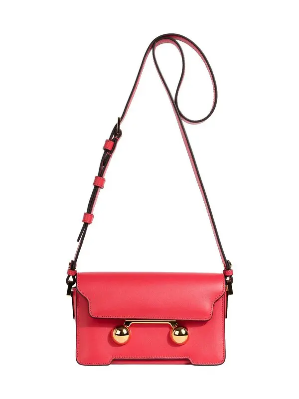 Marni Trunkaroo Mini Leather Shoulder Bag - Red