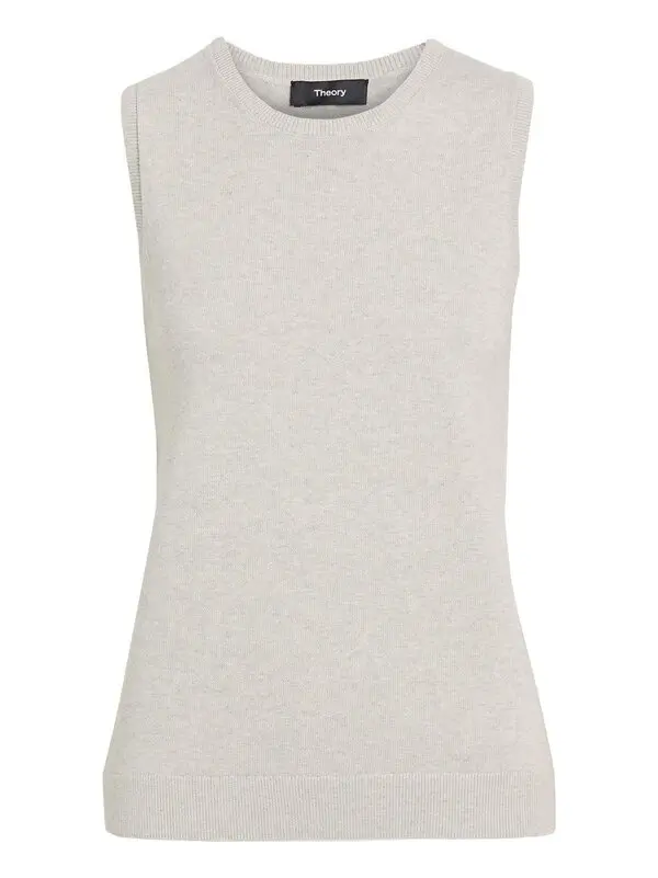 Theory Cotton And Cashmere-blend Vest - Light Gray