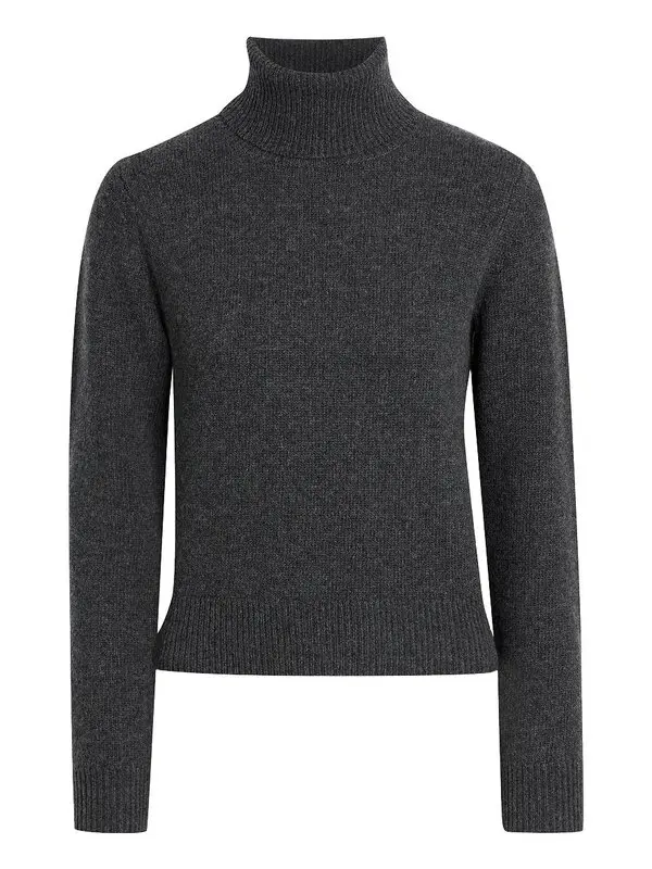 NILI LOTAN Hollyn Wool Turtleneck Sweater - Dark Gray