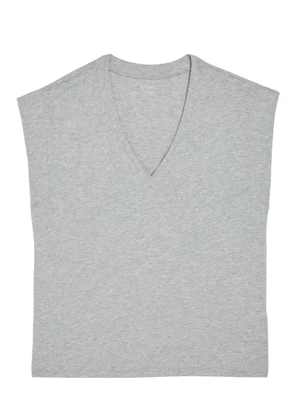 FRAME Le Mid-rise Cotton-jersey T-shirt - Light Gray