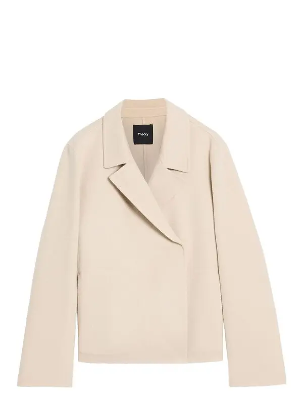 Theory Sileena Wool And Cashmere-blend Felt Jacket - Beige