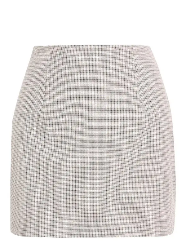 Theory Checked Tweed Mini Skirt - Tan