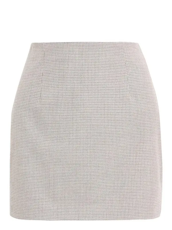 Theory Checked Tweed Mini Skirt - Tan