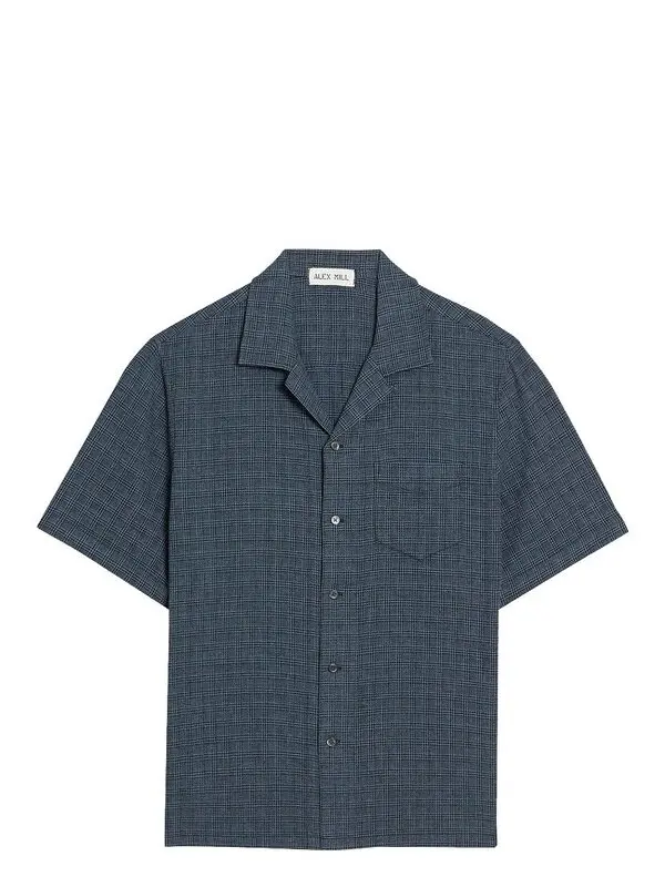 ALEX MILL Camp Checked Linen And Cottonblend Shirt - Slate Blue