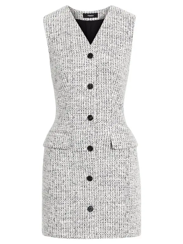 Theory Tweed Mini Dress - White