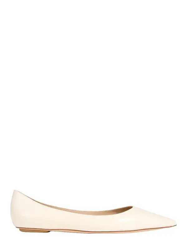 STUART WEITZMAN Emilia Leather Point-toe Flats - Ivory