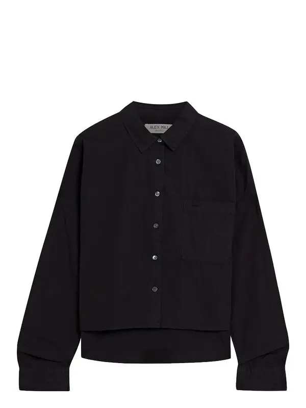 ALEX MILL Gemma Cropped Cotton-poplin Shirt - Black