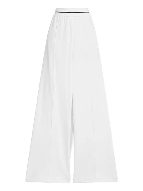 Brunello Cucinelli Cotton-blend Jersey Wide-leg Pants - White