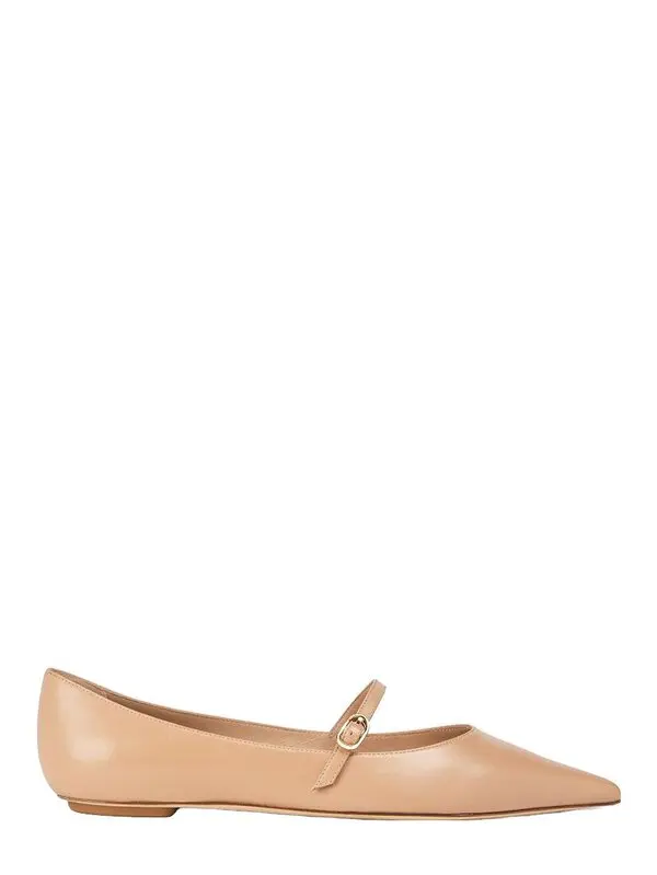 STUART WEITZMAN Emilia Leather Mary Jane Flats - Neutral