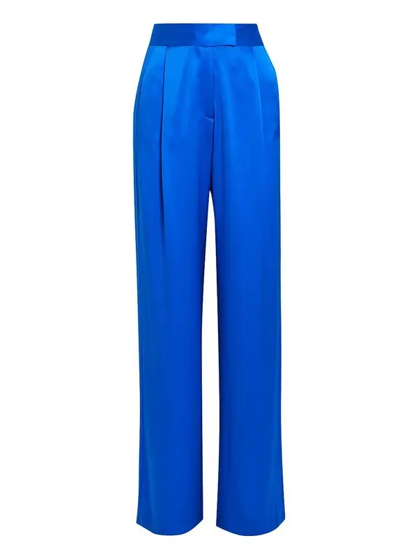 THE SEI Silk-satin Wide-leg Pants - Azure