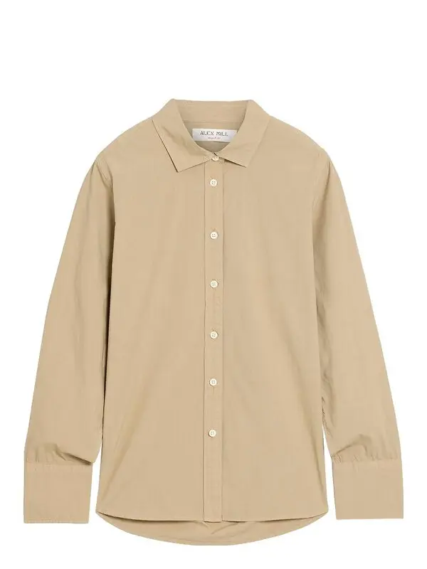 ALEX MILL Cotton Poplin Shirt - Beige