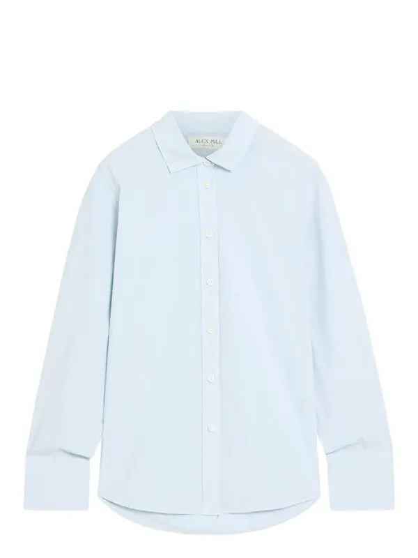 ALEX MILL Cotton Poplin Shirt - Sky Blue