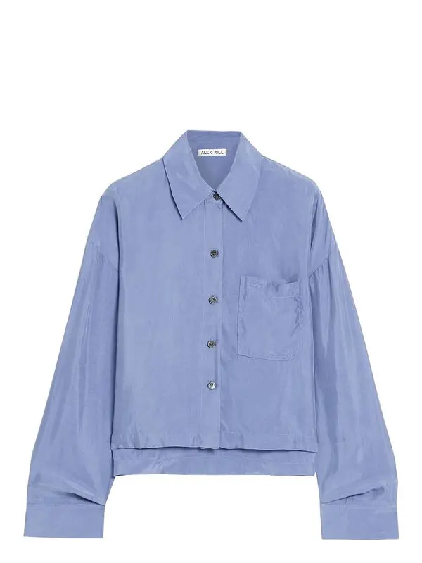ALEX MILL Gemma Cropped Cupro-blend Poplin Shirt - Lavender