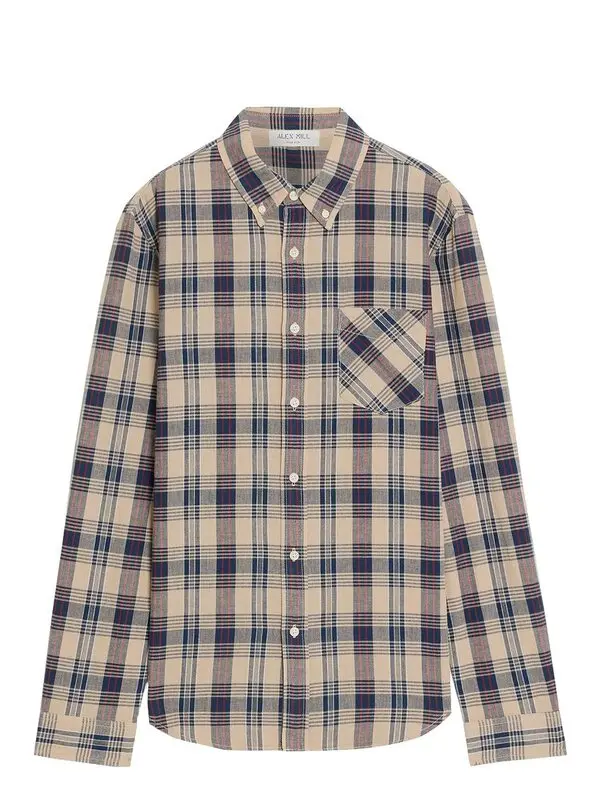 ALEX MILL Mill Checked Cottonflannel Shirt - Beige