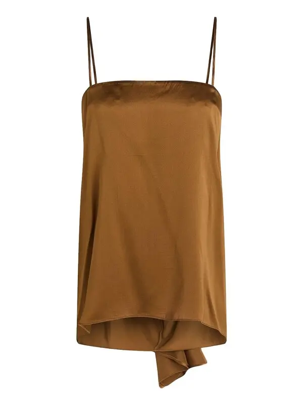 ESSE STUDIOS Finesa Draped Silk-charmeuse Camisole - Army Green