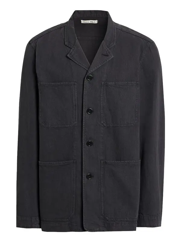 ALEX MILL Arthur Cotton, Linen And Lyocell-blend Twill Jacket - Charcoal