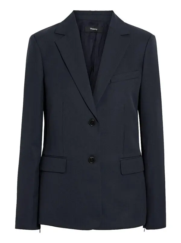 Theory Wool-blend Blazer - Navy
