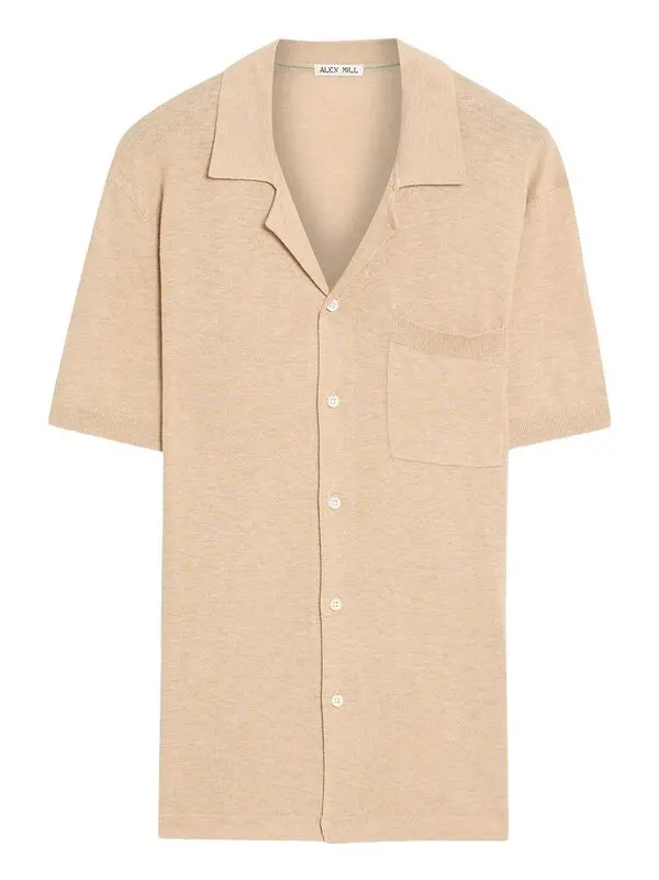 ALEX MILL Aldrich Cotton And Hempblend Polo Shirt - Sand