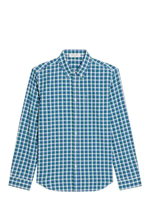 ALEX MILL Mill Checked Cottonpoplin Shirt - Blue