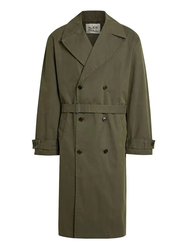 ALEX MILL Cotton-blend Trench Coat - Army Green